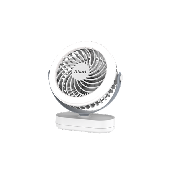 Akari 5" Rechargeable Fan w/ Ring Light (AJF-5024) - Akari